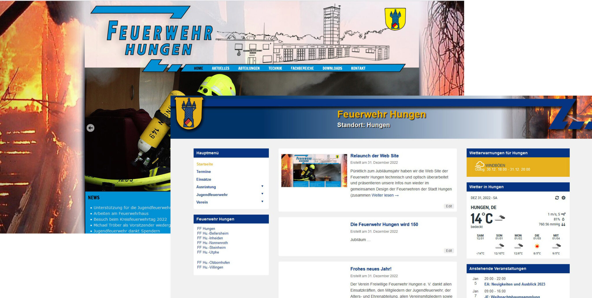 Relaunch der Web Site – Feuerwehr Hungen